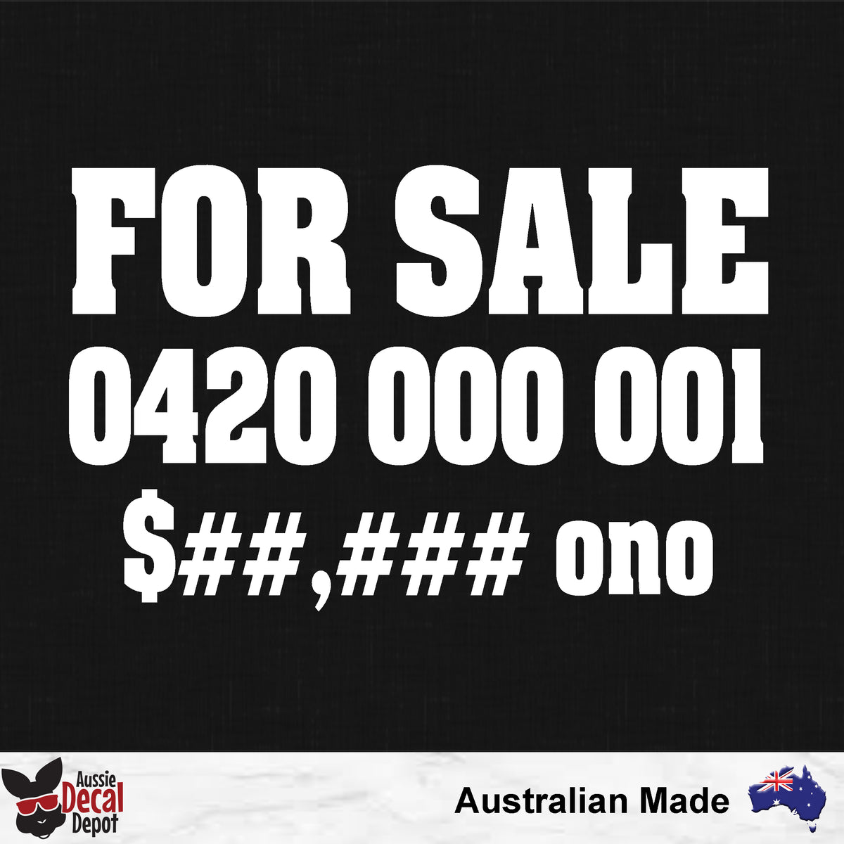 Custom For Sale Decal – Aussie Decal Depot