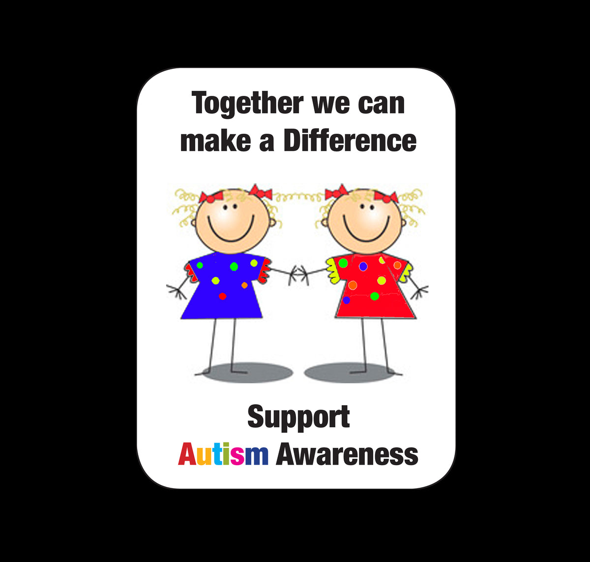 Together We Can Make A Difference Support Autism Awareness Fridge Magn ...